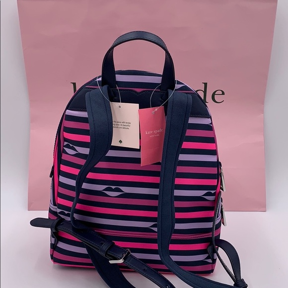 kate spade | Bags | Kate Spade Karissa Nylon Lip Print Md Backpack ...